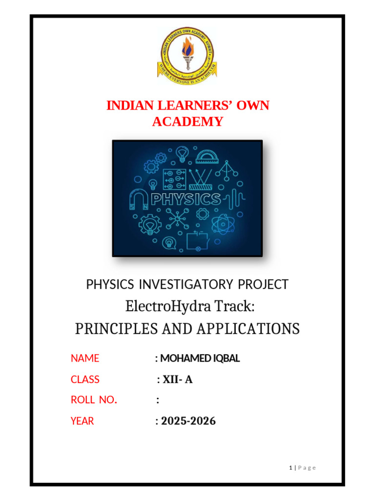 ElectroHydra Track: Physics Project Overview | PDF | Electric Motor ...