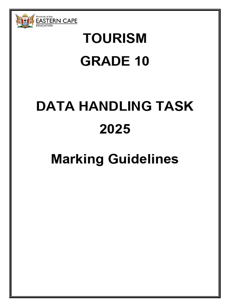 Grade 10 Tourism Data Handling Task 2025 | PDF