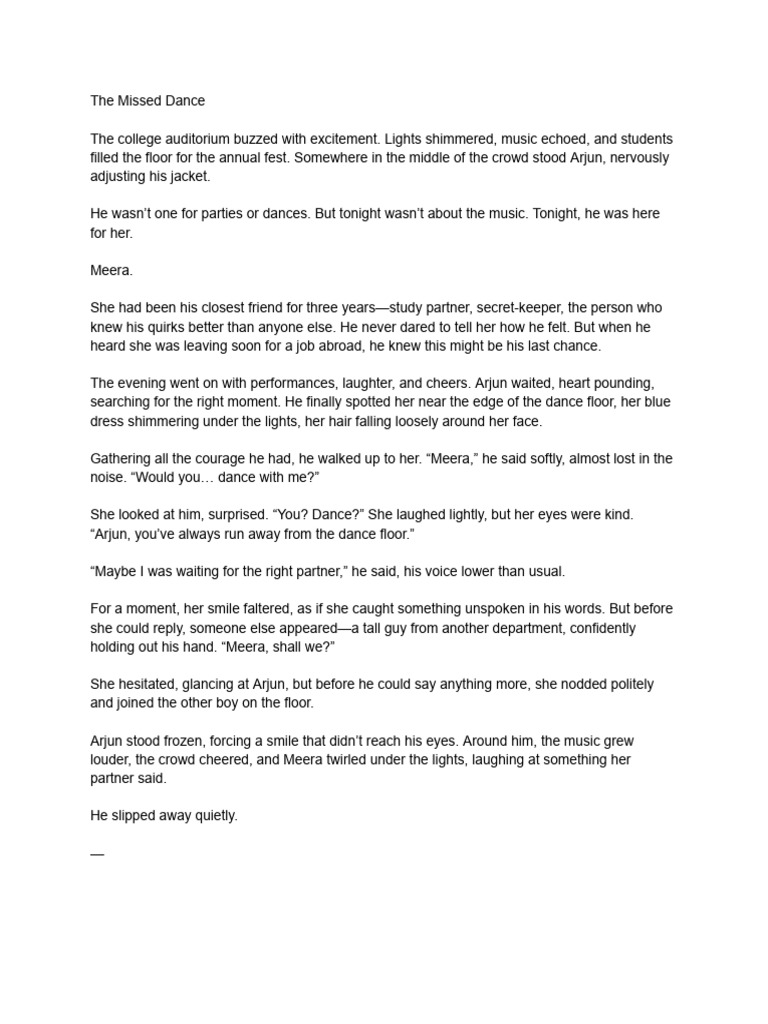 A Missed Dance of Unspoken Love | PDF