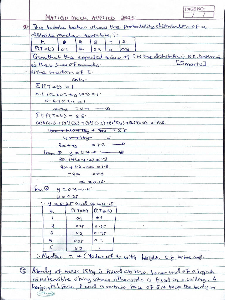 Qns & Answers Matigo Mock 2025 Applied Math | PDF