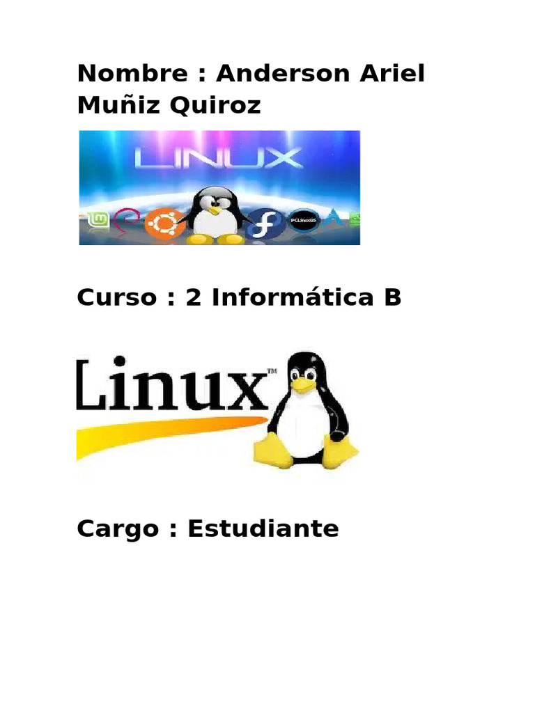 Comandos y Directorio de Linux Anderson Muñiz | PDF