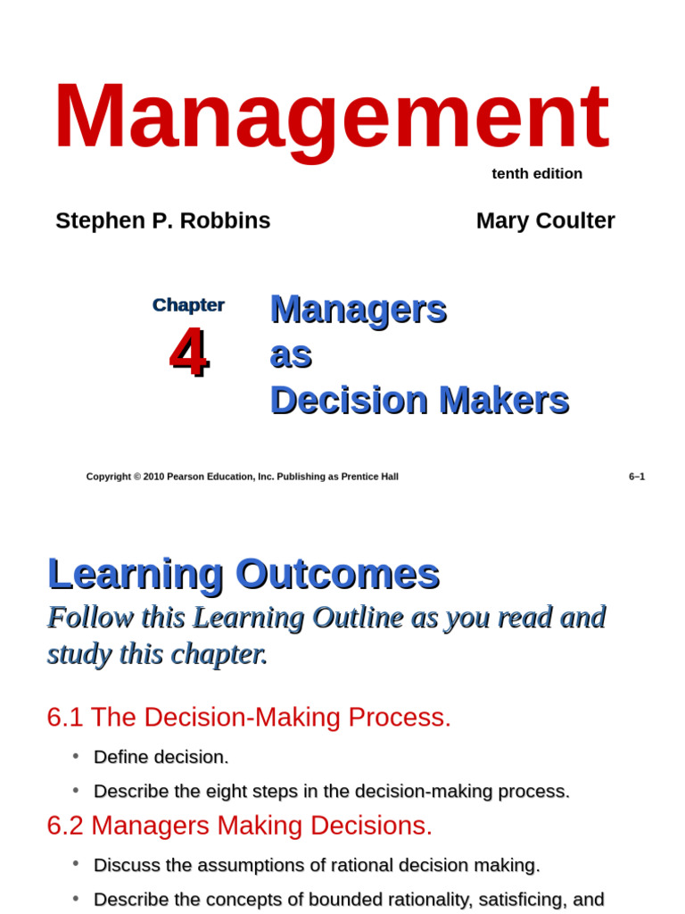Managers as Decision Makers | PDF | Decision Making | Cognition