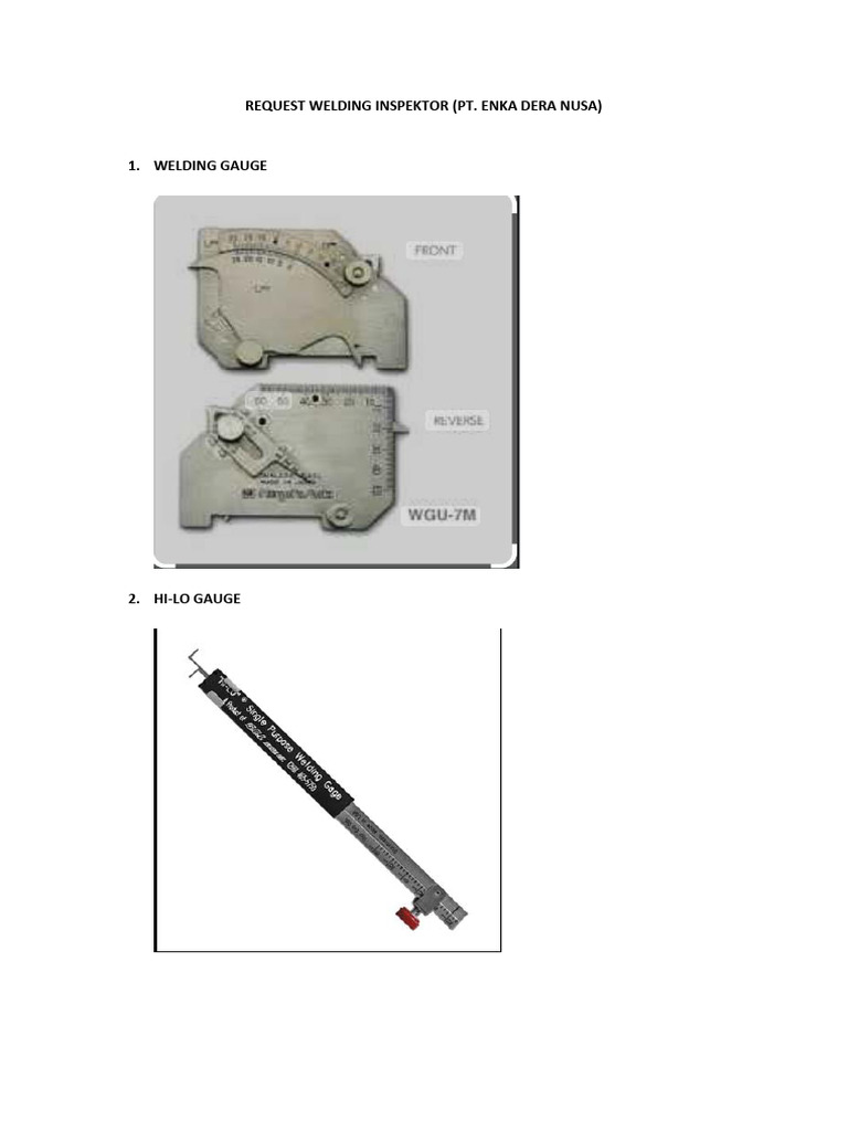 Request Welding Inspektor | PDF