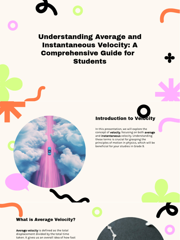 Average vs Instantaneous Velocity Guide | PDF