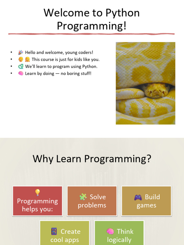 Python for Kids Section1 | PDF | Computer Programming | Python (Programming Language)