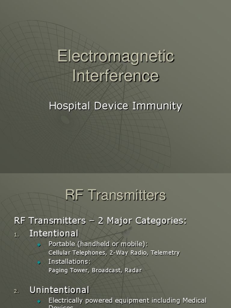 Electromagnetic Interference: Hospital Device Immunity | PDF ...