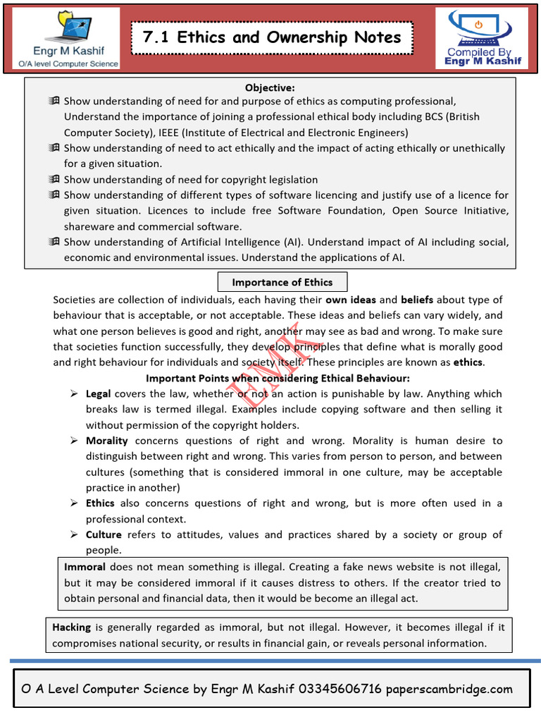 Ethics in Computer Science Overview | PDF | Artificial Intelligence ...