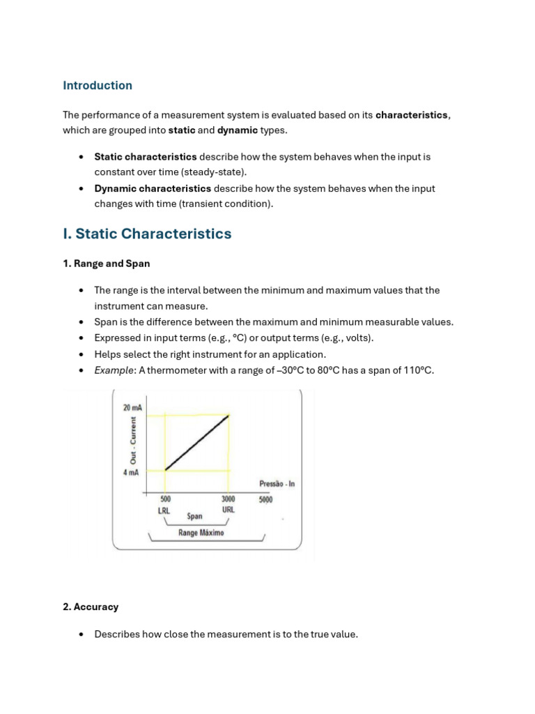Static and Dynamic | PDF | Accuracy And Precision | Calibration
