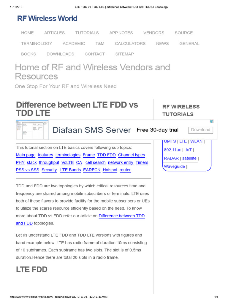 LTE FDD vs TDD Topologies Explained | PDF | Lte (Telecommunication ...