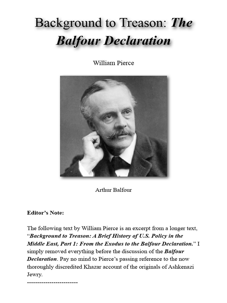 Balfour Declaration: Zionist Origins Explained | PDF | Zionism ...