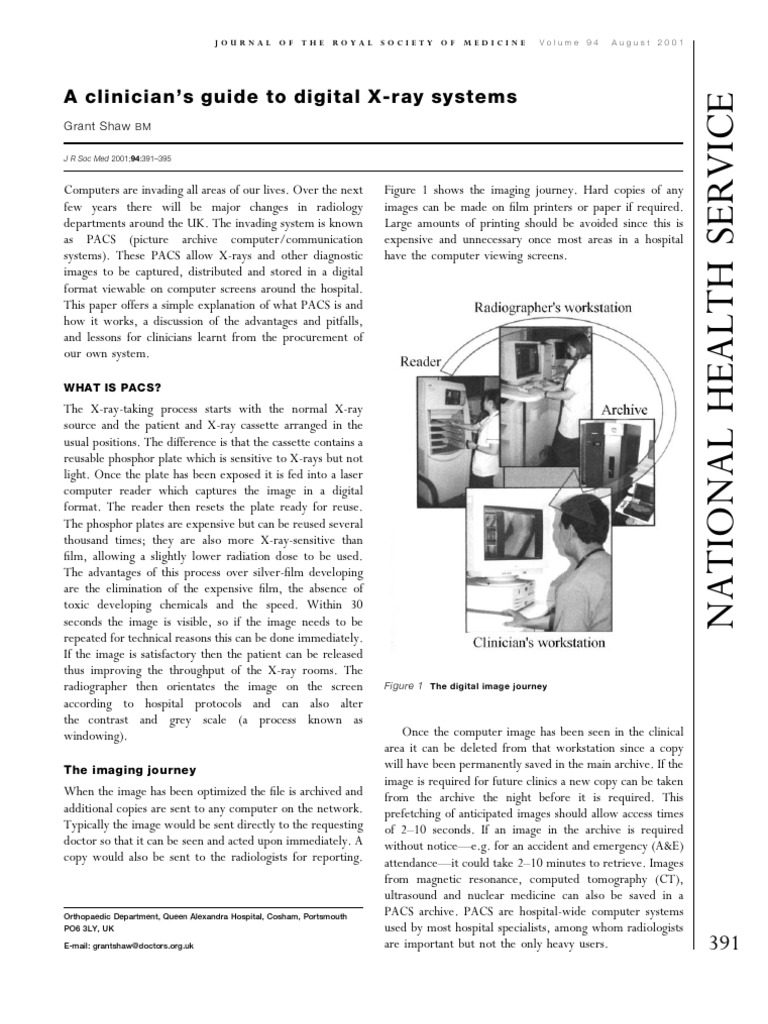 A Clinician's Guide To Digital Radiography Systems | PDF | Radiology ...