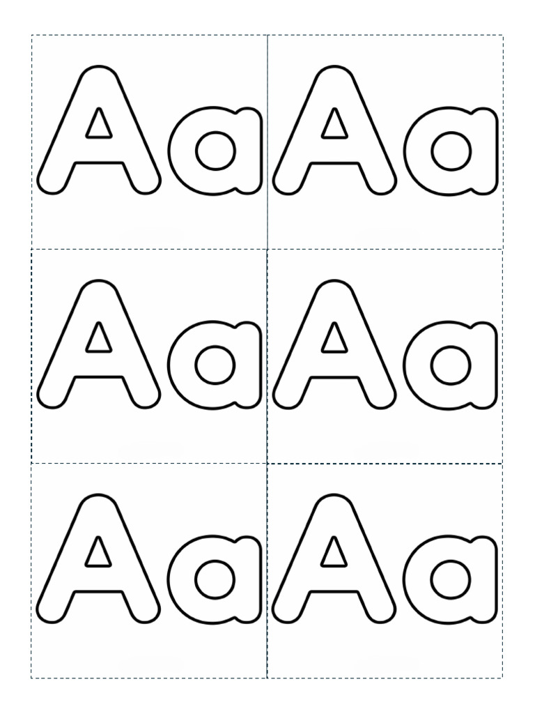 Letras Aa para Colorear Tamaño Carta | PDF
