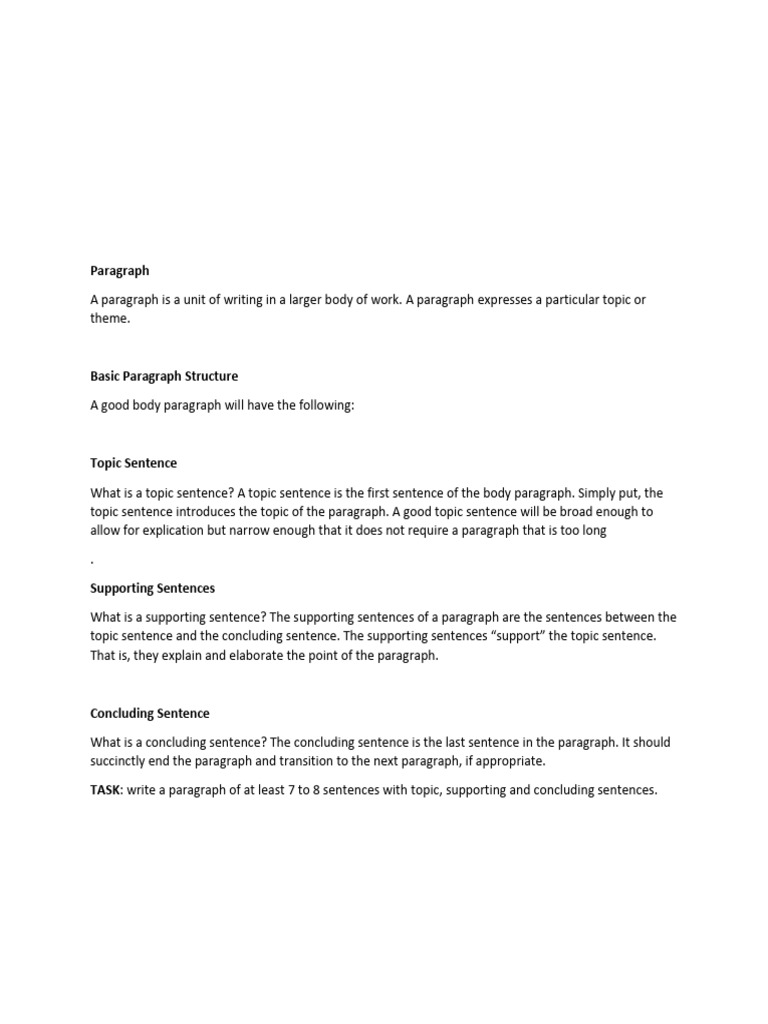 Technical Writing: Paragraph Structure Guide | PDF