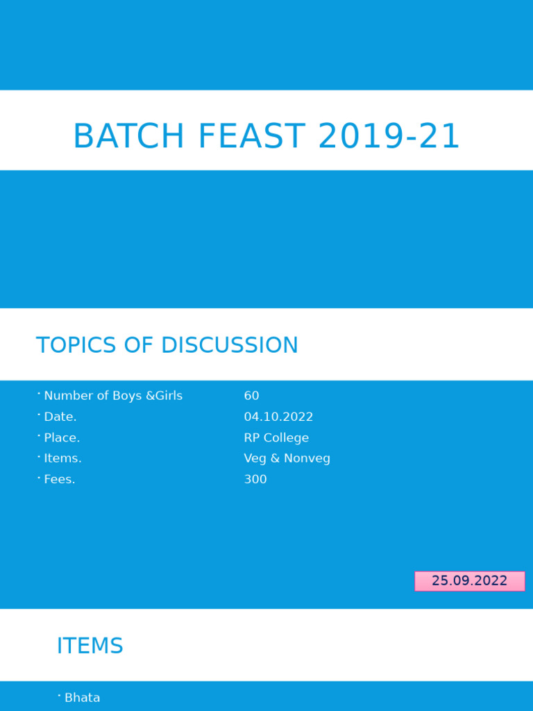 Batch Feast 2019-21 | PDF