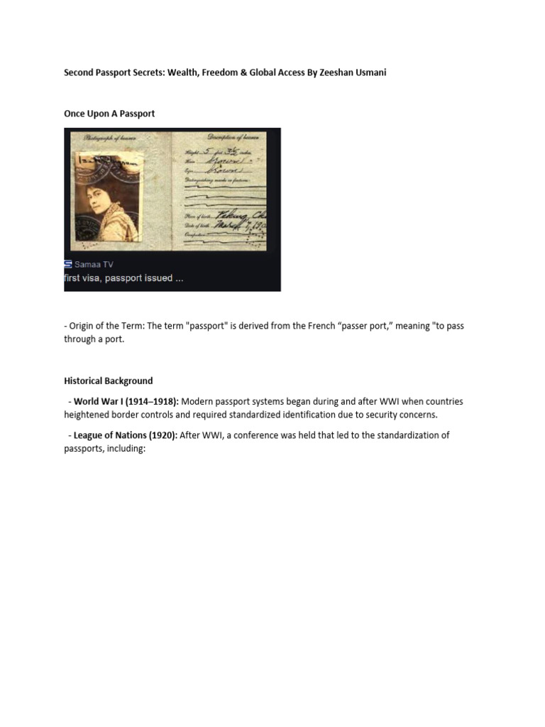 Second Passport Benefits and Options | PDF | Passport | Naturalization