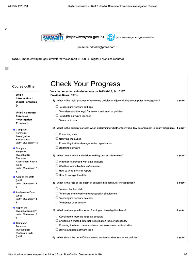 Digital Forensics - Unit 02 - Assignment 01 | PDF