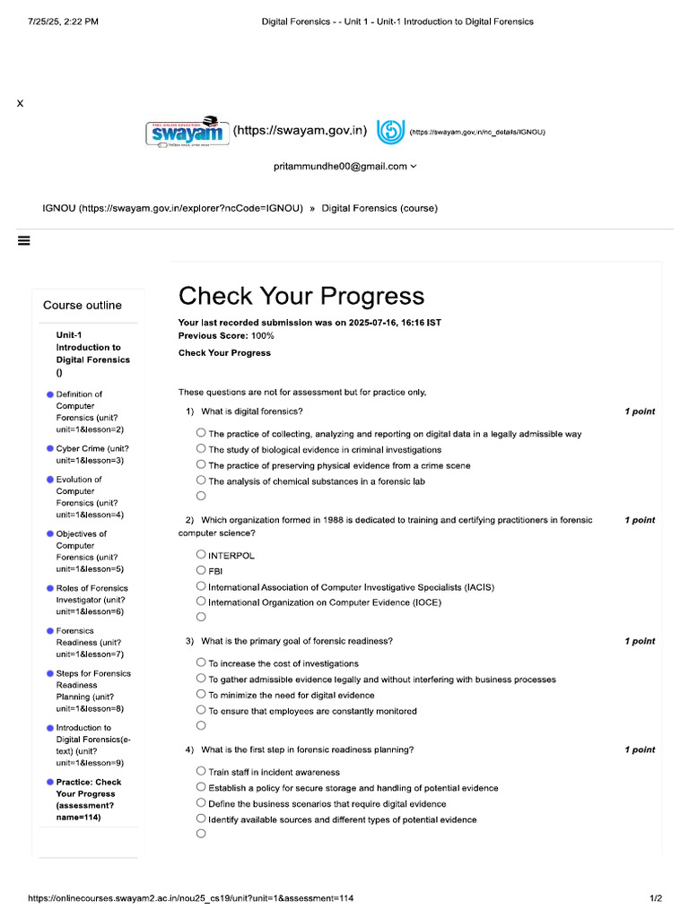 Digital Forensics - Unit 01 - Assignment 01 | PDF