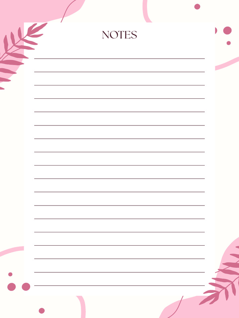 Pink and White Aesthetic Notepad | PDF