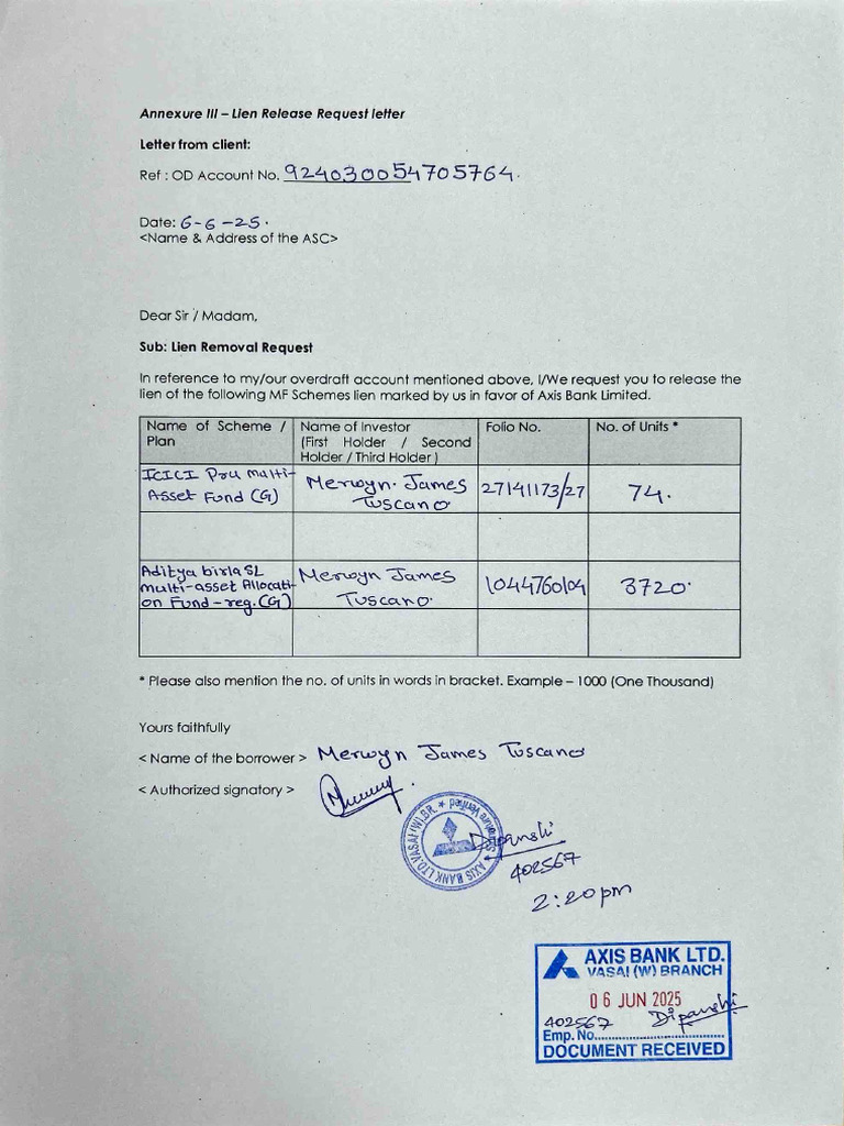 Lien Release Request Letter | PDF