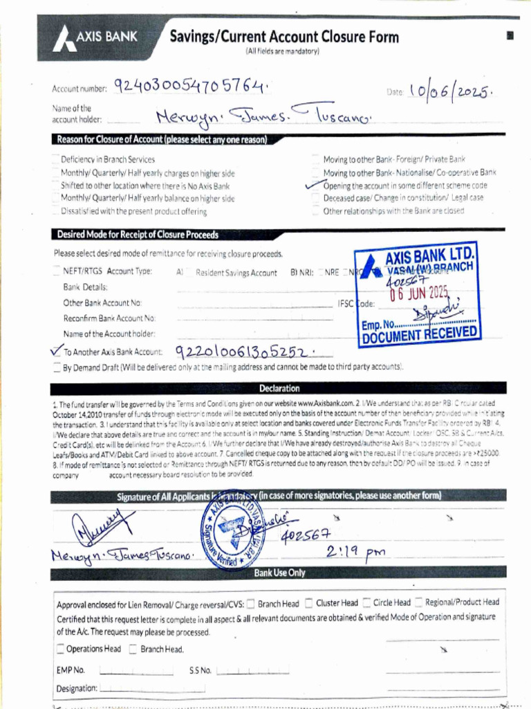 Account Closure 1 | PDF