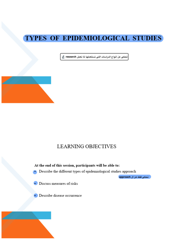 Types of Epidemiological Studies Lec 1 | PDF