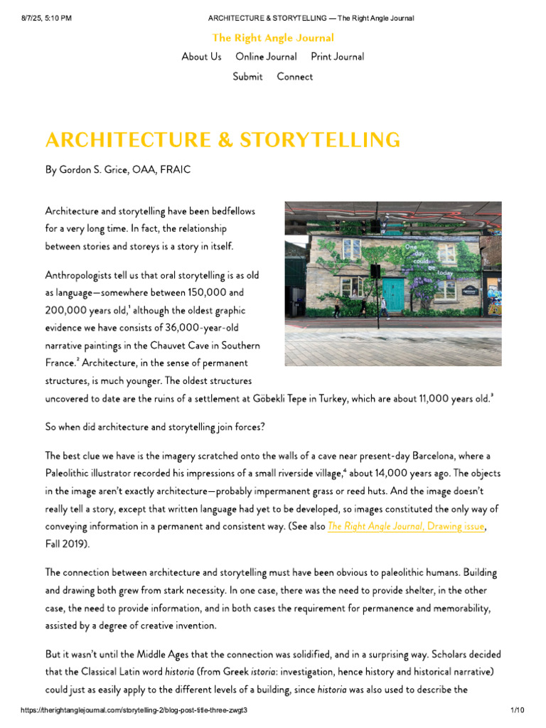 ARCHITECTURE & STORYTELLING - The Right Angle Journal | PDF