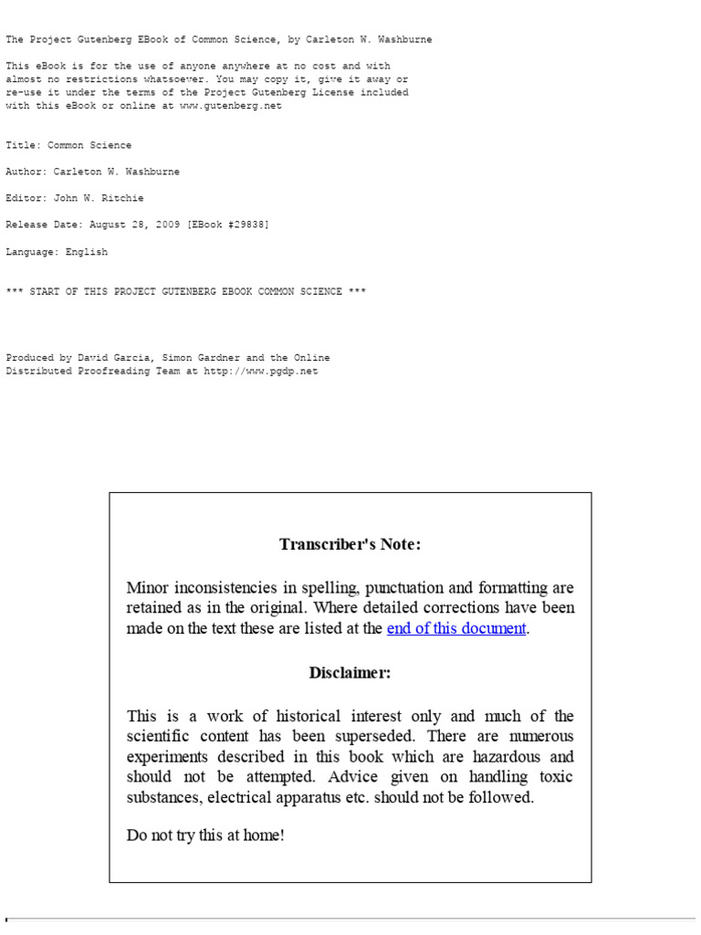 Common Science by Carleton W. Washburne | PDF | Pump | Water