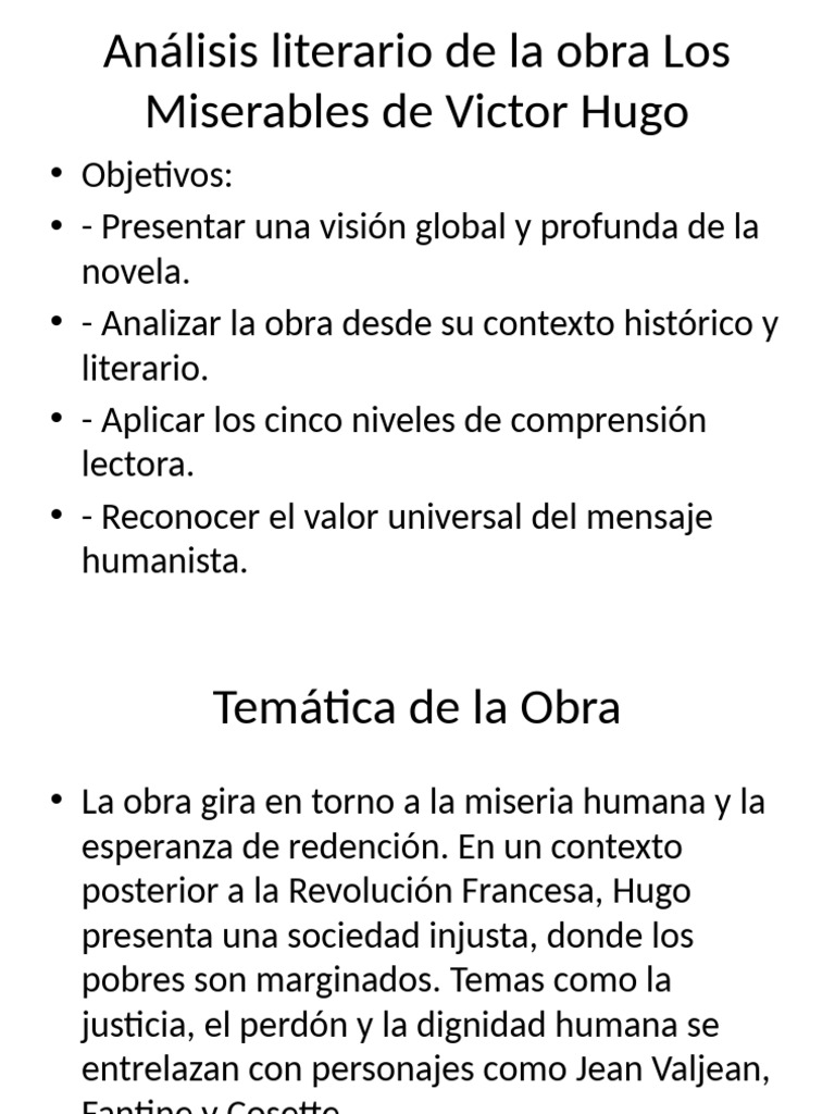 Análisis de "Los Miserables" de Hugo | PDF