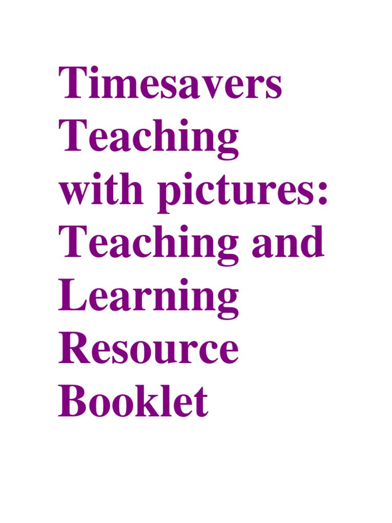 Time Savers Teaching With Pictures Resource Booklet | PDF
