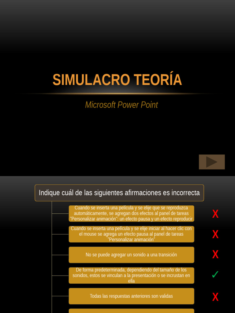 Simulacro Teoría - Power Point | PDF | Microsoft PowerPoint | Software
