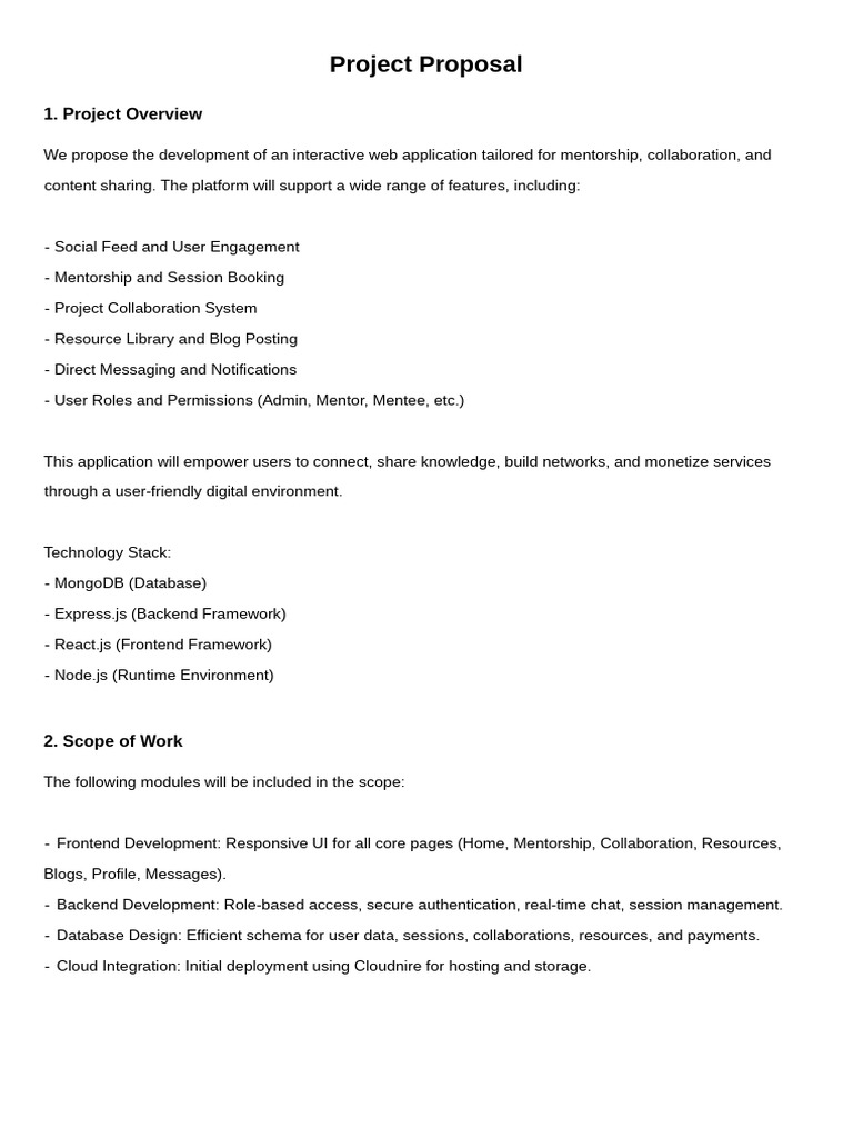 Mentorship Collab Platform Proposal | PDF | Mentorship | Cloud Computing