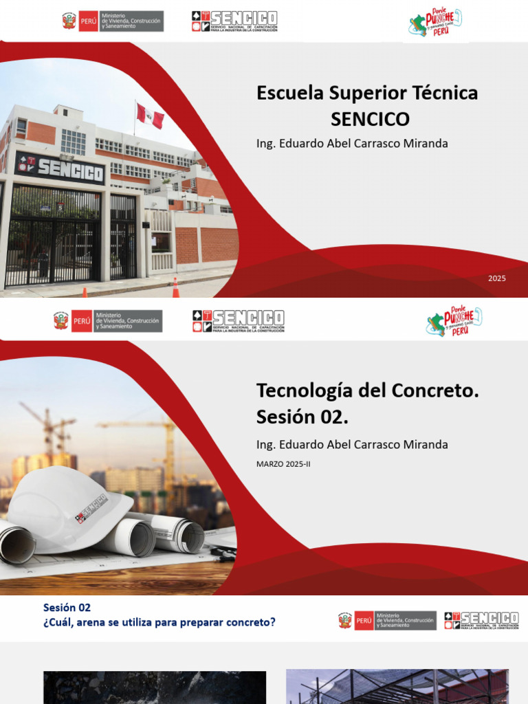 Sesión 02 T.C. Sencico 2025-2 | PDF | Hormigón | Roca sedimentaria