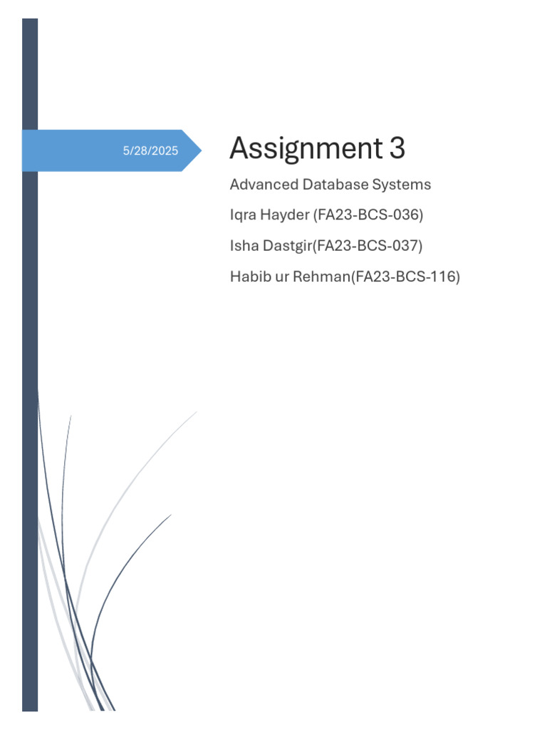 Advanced Database Systems Class Assignment | PDF | Mongo Db | Databases