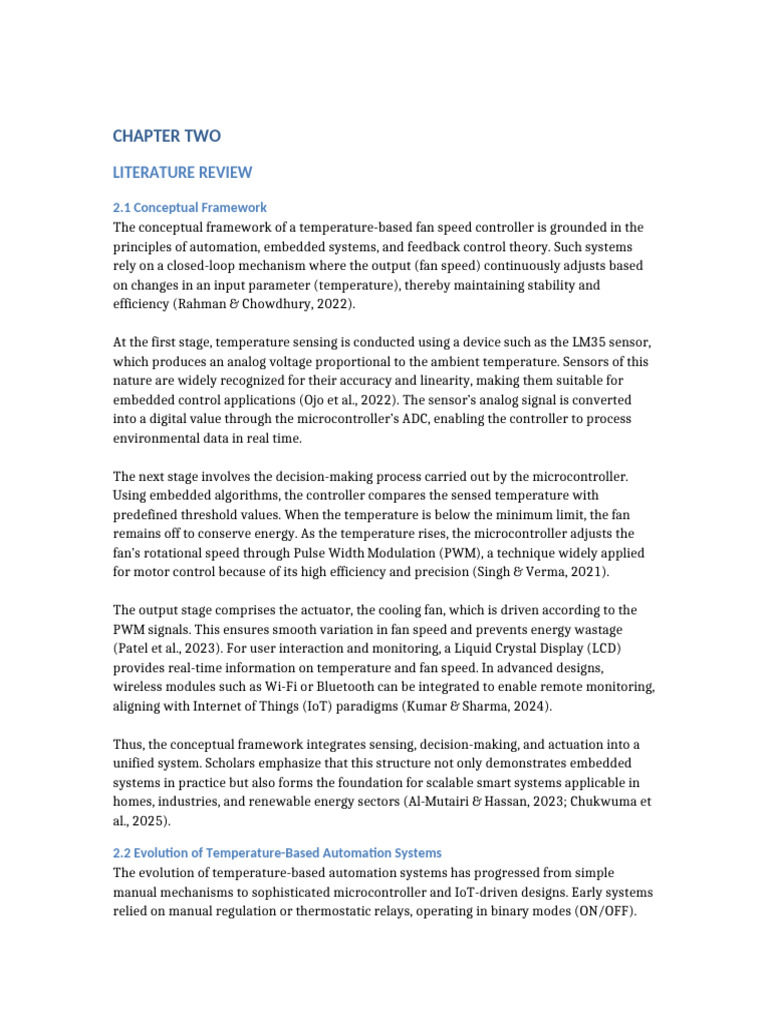 Chapter Two Literature Review | PDF | Microcontroller | Internet Of Things