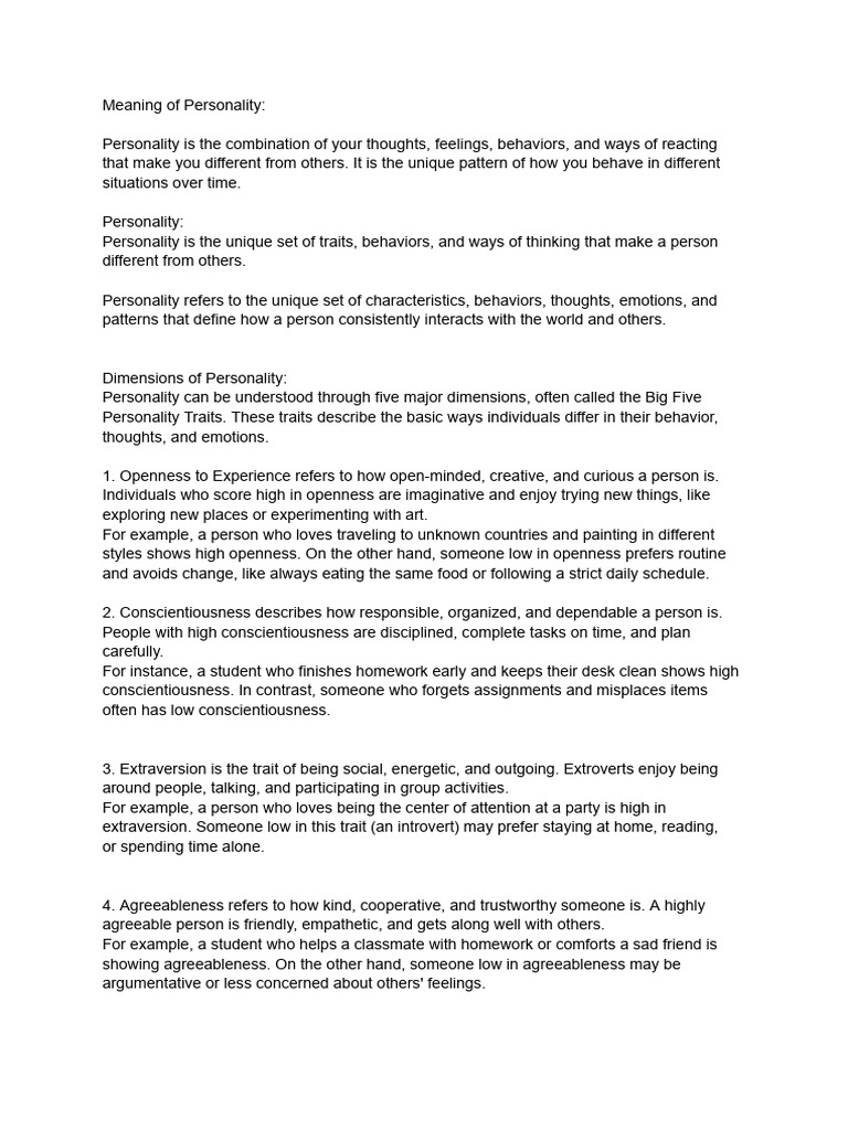 Pd Notes Pdf Extraversion And Introversion Social Psychology