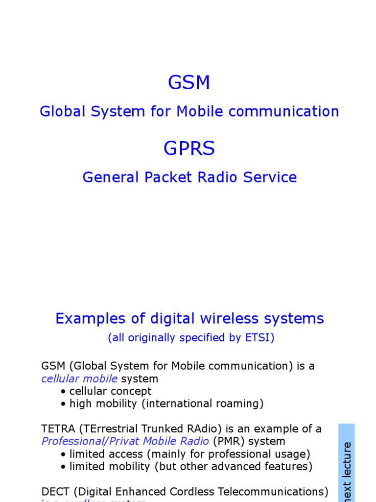 GSM GPRS: Global System For Mobile Communication | Download Free PDF ...