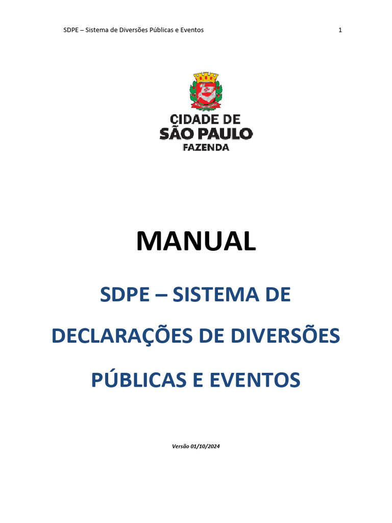 SDPE MANUAL v2024-10-01 | PDF | Microsoft Excel | São Paulo