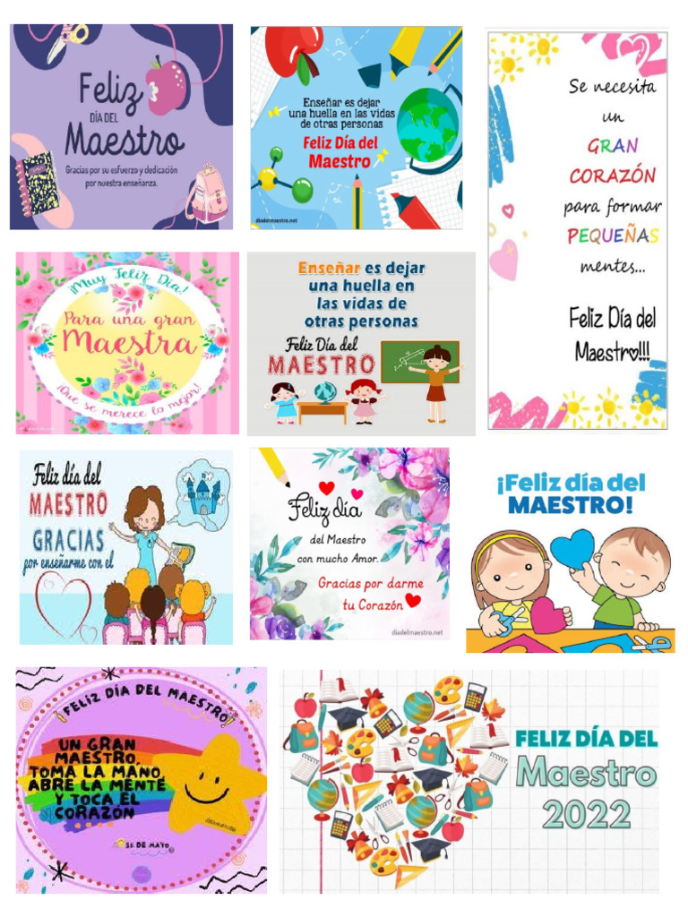 Tarjetas para el Día del Profesor 2024 | PDF