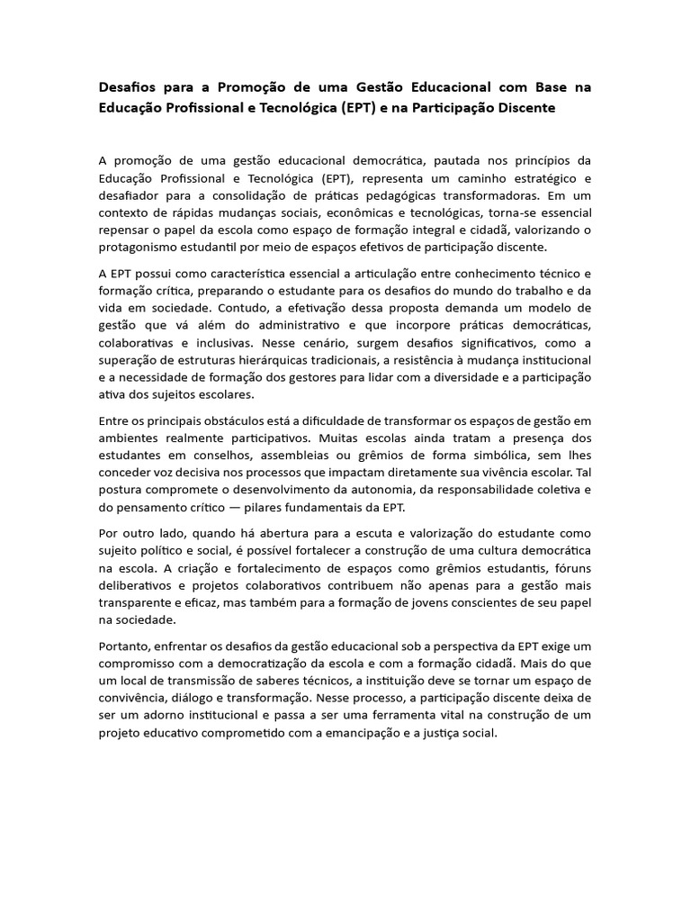 EPT (1) | PDF | Democracia | Ideologias Políticas