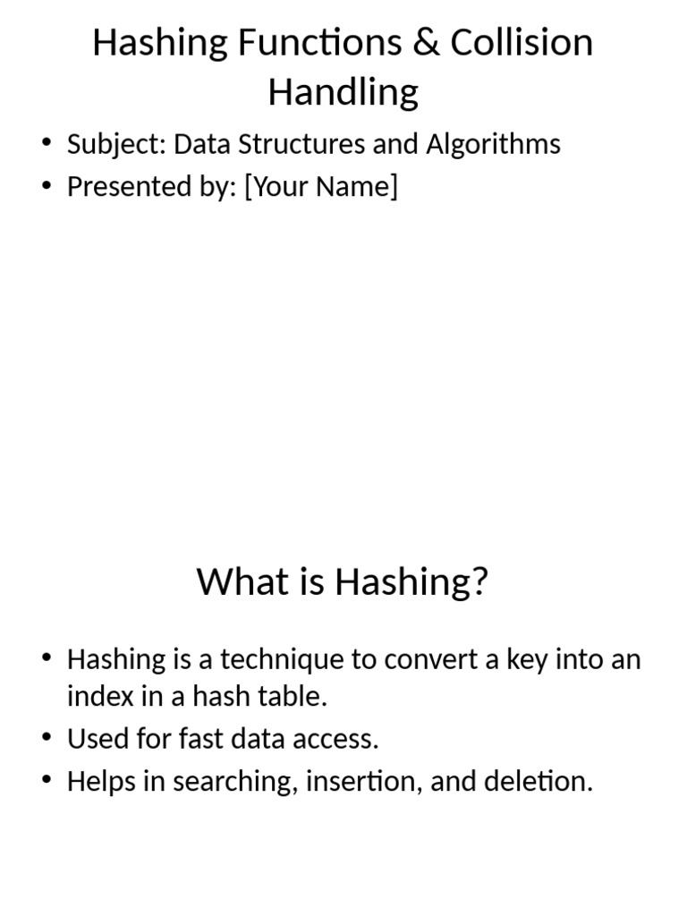 Hashing Functions Presentation | PDF