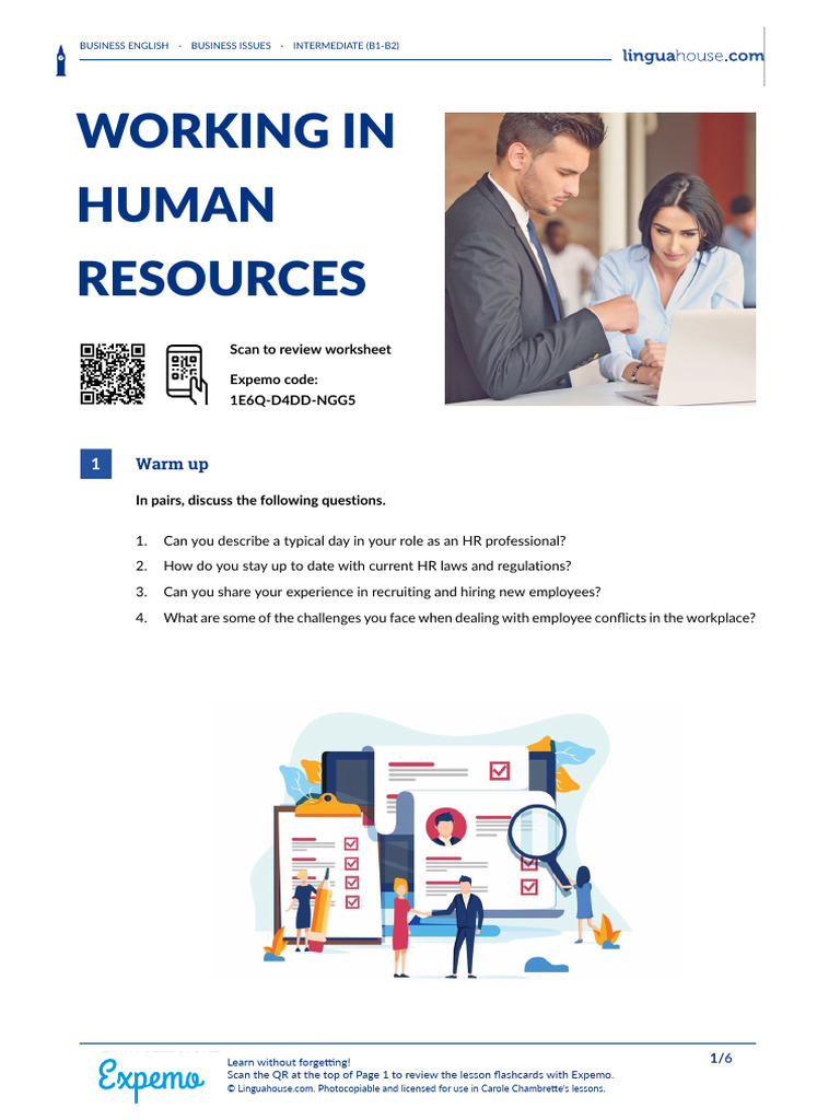 Working in Human Resources British English Teacher | PDF | Human ...