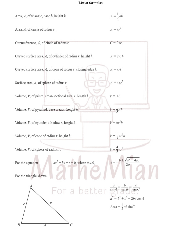 Formulas in Paper 0580 | PDF