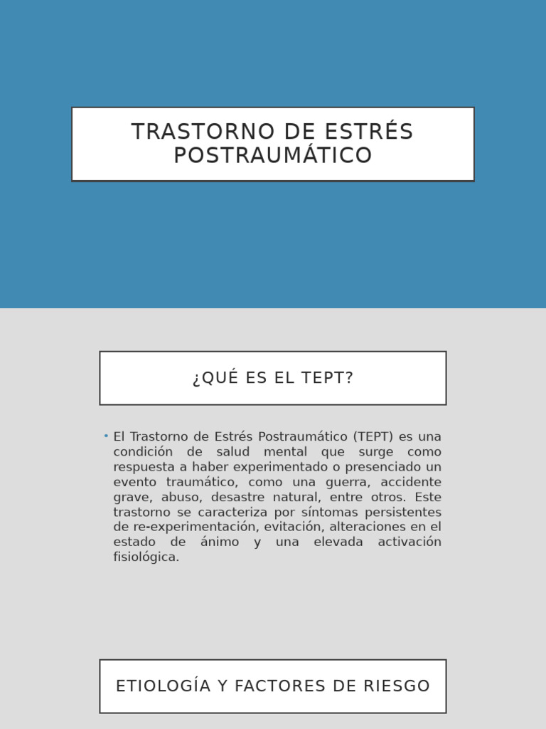 Entendiendo el Trastorno de Estrés Postraumático | PDF | Trauma ...