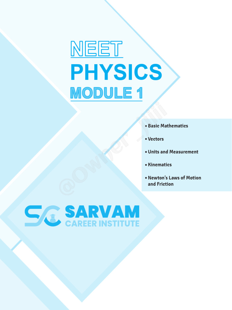 Physics Mdl-01 (@owner - Jiiiii) | PDF | Integral | Equations