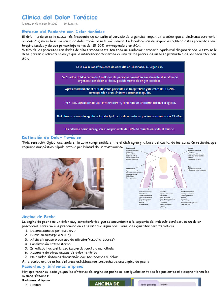 Diagnóstico y Manejo del Dolor Torácico | PDF | Infarto de miocardio ...