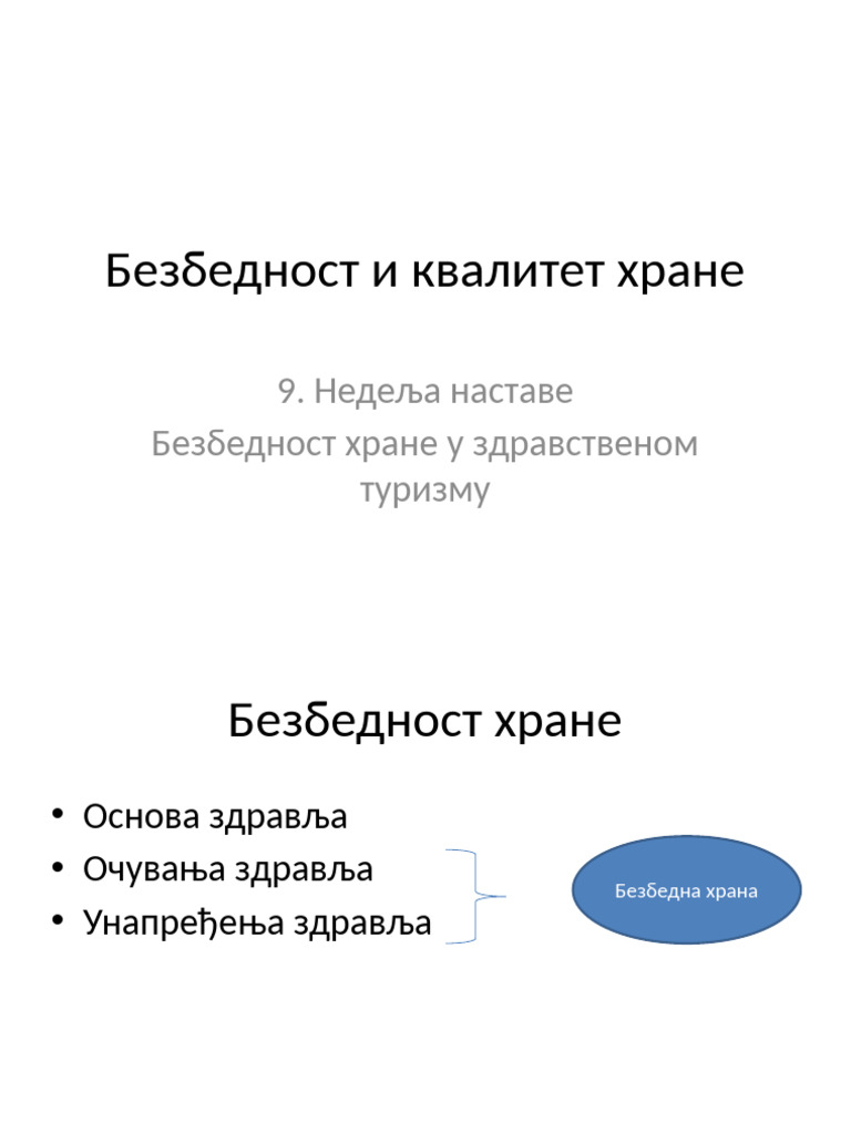 IX Nedelja Bezbednost I Kvalitet Hrane Banja | PDF