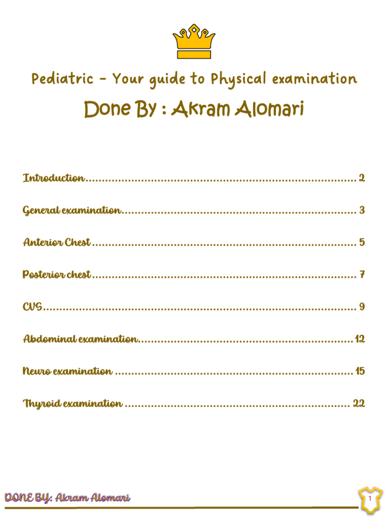 Pediatric - Physical Examination | PDF | Anatomical Terms Of Motion | Pulse