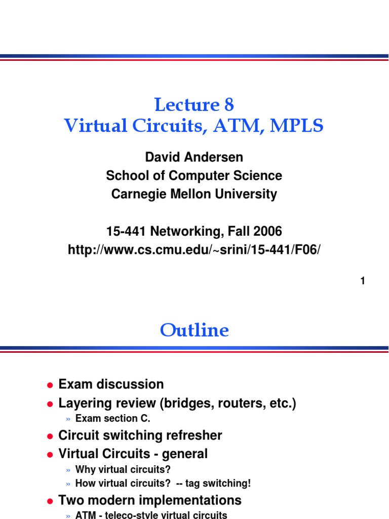 Virtual Circuits, ATM, MPLS: A Comparison of Connection-Oriented Network Layer Technologies ...