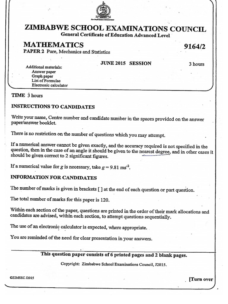 J 2015 p2 Pure Mathematics (The Trotter) | PDF