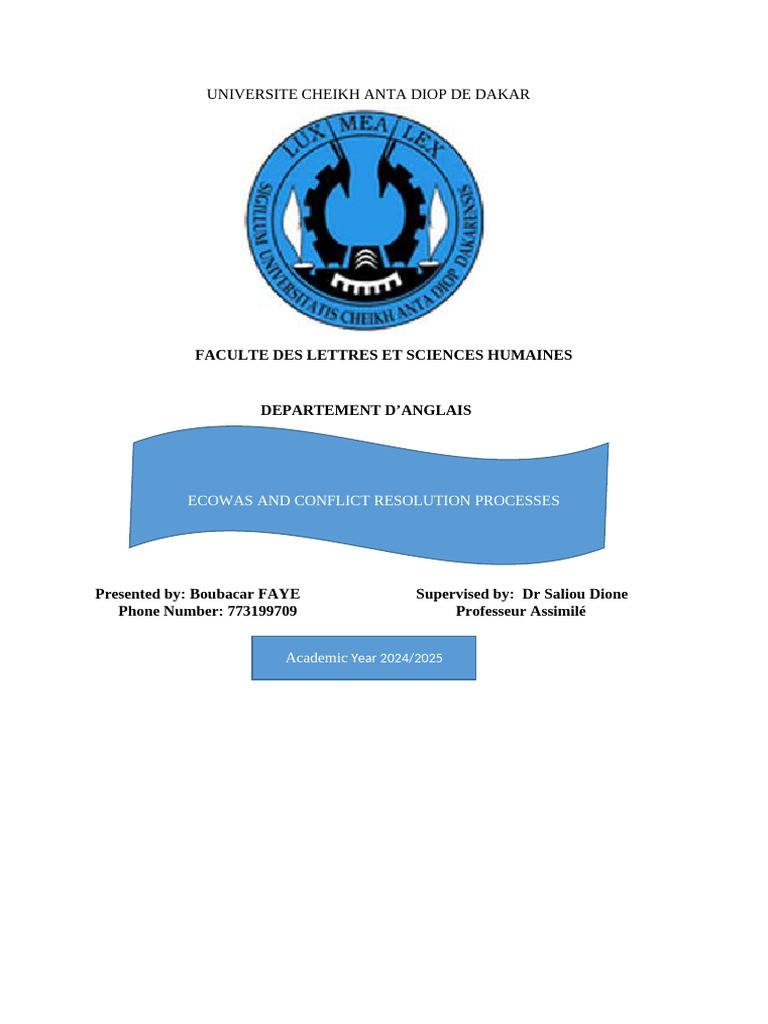Universite Cheikh Anta Diop de Dakar | PDF